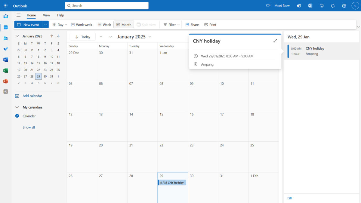 Microsoft Outlook Calendar: Intro - e-Janji